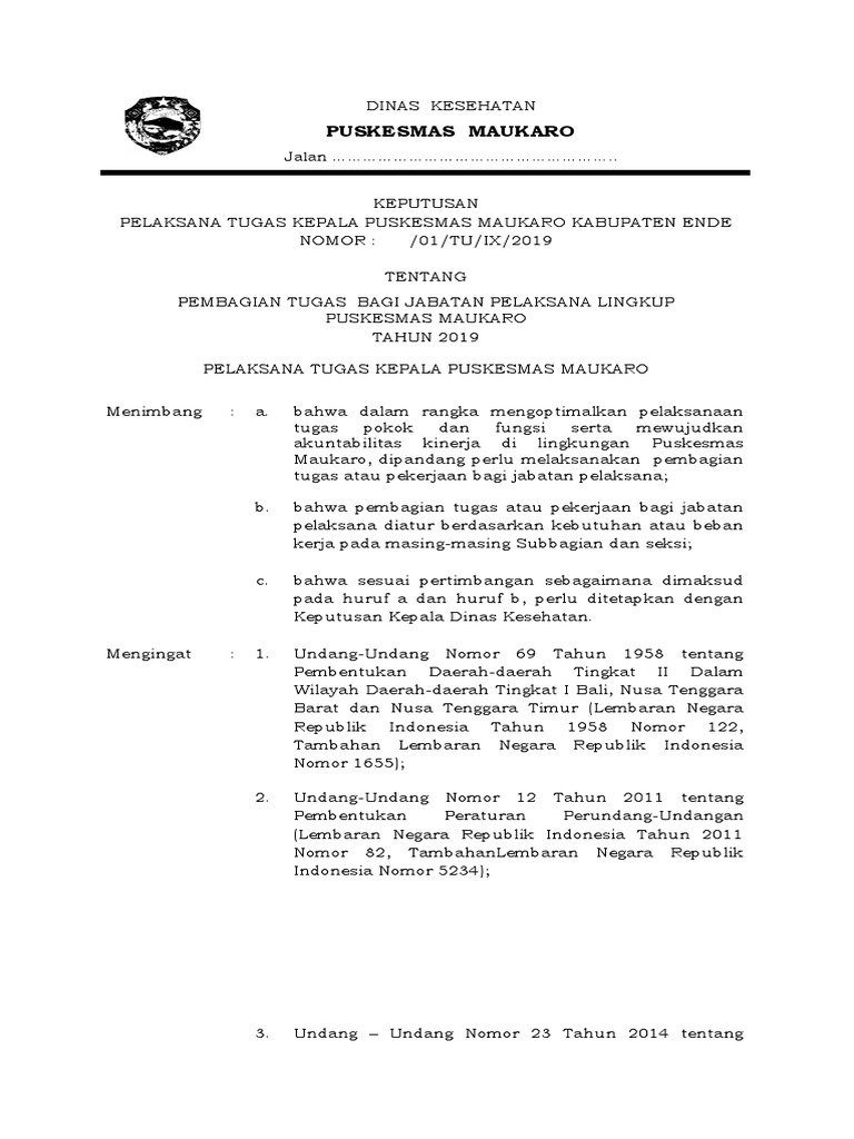 SK Anjab Puskesmas | PDF