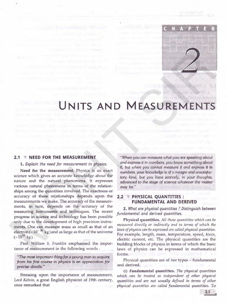 Units and Measurements | PDF | International System Of Units | Kilogram
