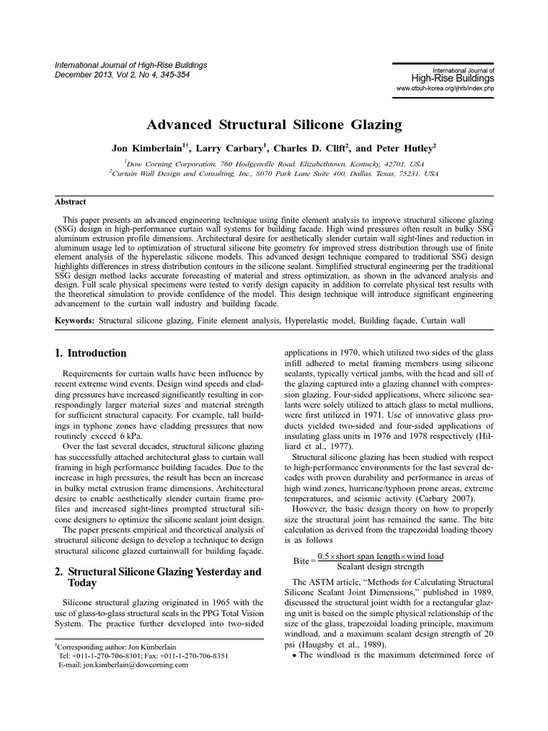 Advanced Structural Silicone Glazing | PDF | Finite Element Method ...