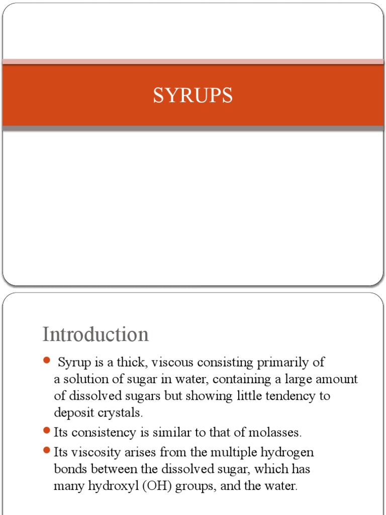 Syrups - PPTX 1 | PDF | Maple Syrup | Syrup