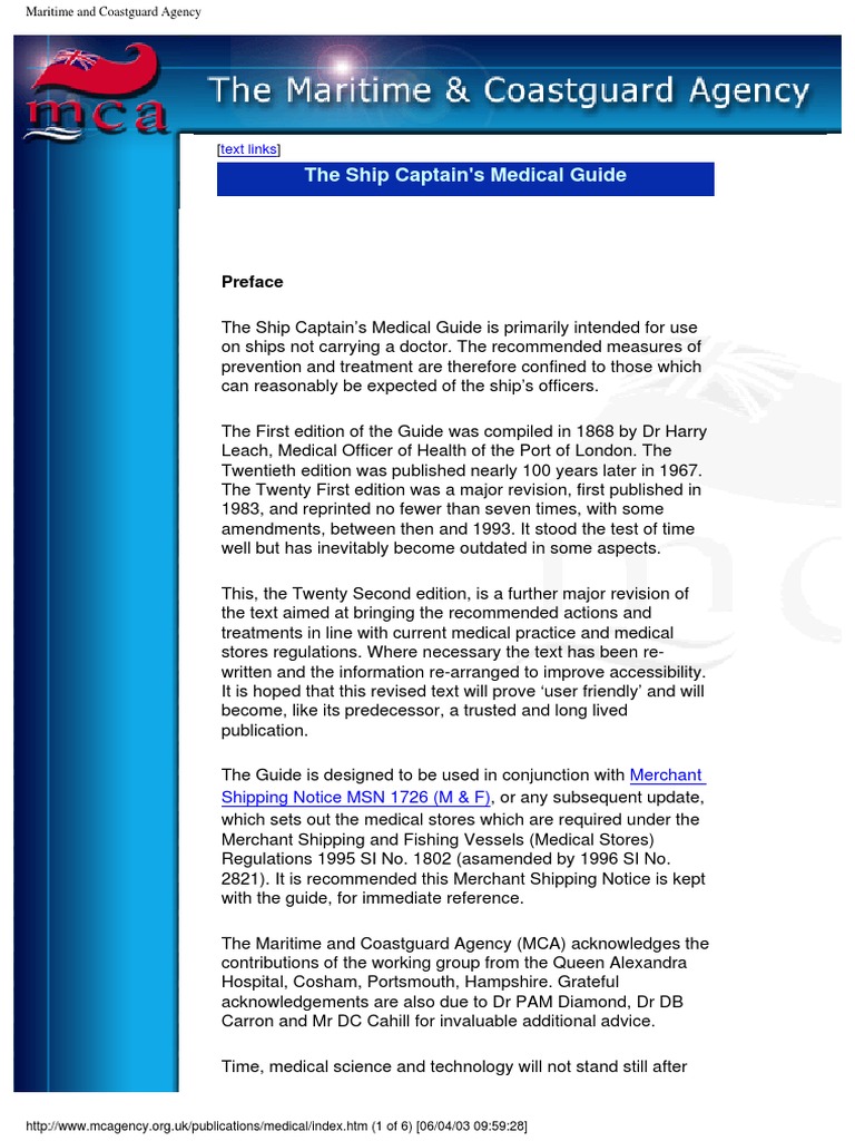 Ship Captain's Medical Guide | PDF | First Aid | Elbow
