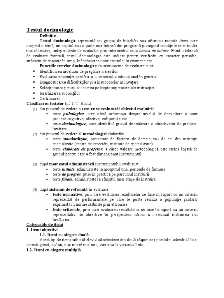 Test Docimologic | PDF