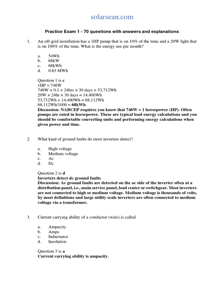 Pva Practice Exam 1 With Answers and Explanations 01202022 | PDF ...