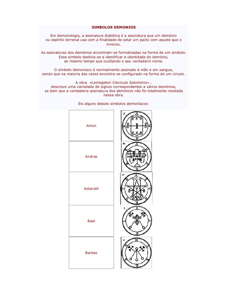 SIMBOLOS DEMONIOS