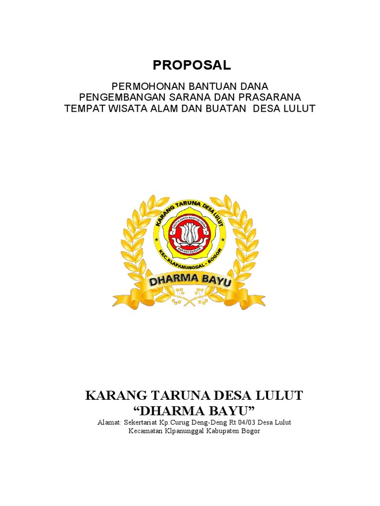 Proposal Pengajuan Tempat Wisata | PDF