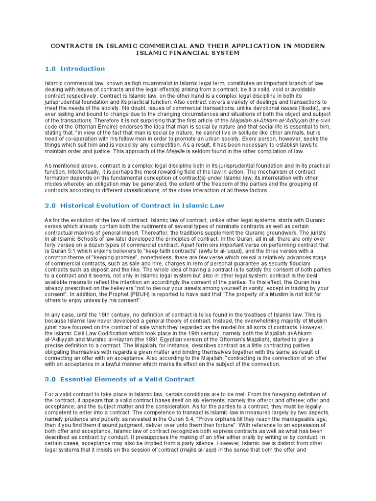 Islamic Contracts and Their Essentials | PDF | Islamic Banking And ...