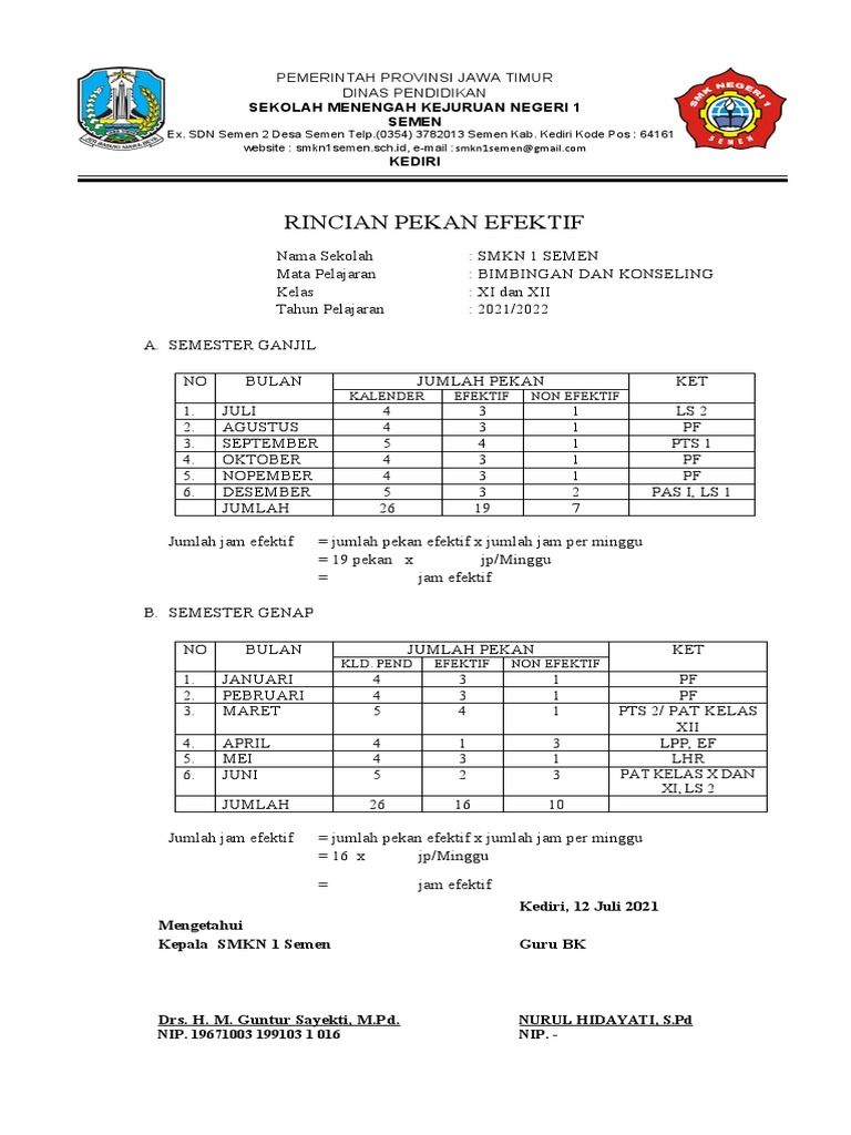 Rincian Pekan Efektif Kurikulum Merdeka | PDF