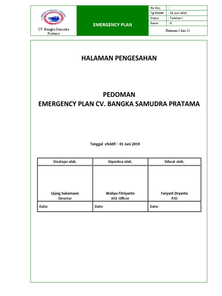 Emergency Plan | PDF