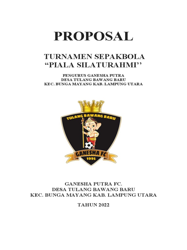 Proposal Turnamen Sepak Bola Ganesha | PDF