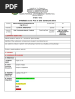 Grade 11 Oral Communication Plan | PDF | Communication | Nonverbal Communication