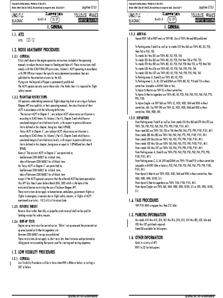 Lfbo Touuluse Chart | PDF | Aerospace | Aeronautics