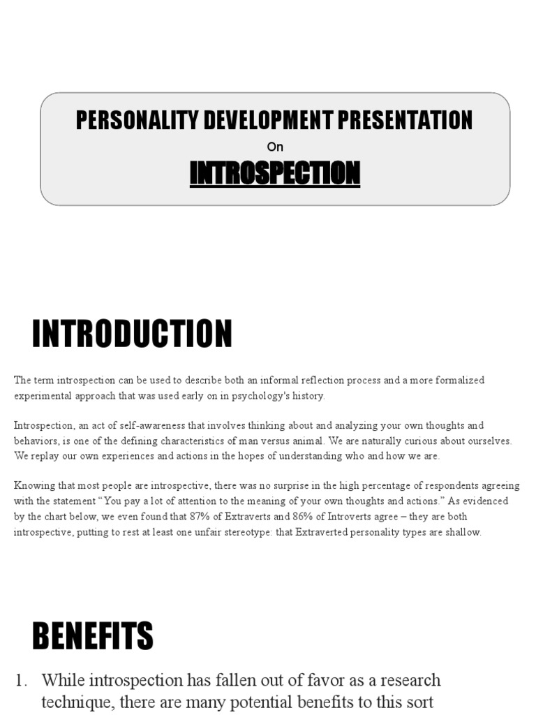 Introspection: Personality Development Presentation | PDF | Thought ...