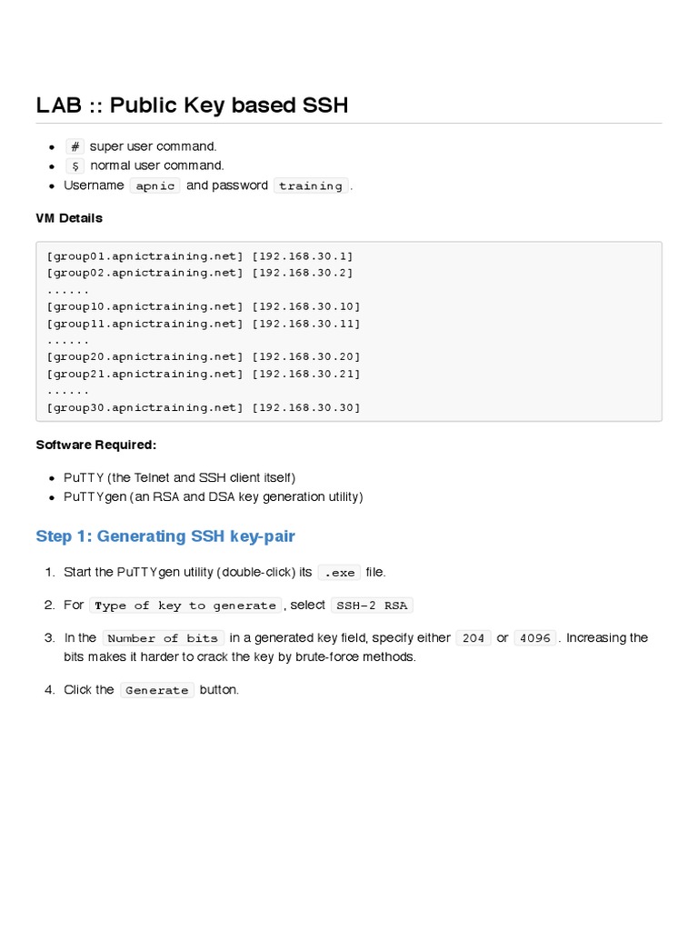 LAB:: Public Key Based SSH | PDF | Secure Shell | Computer Science