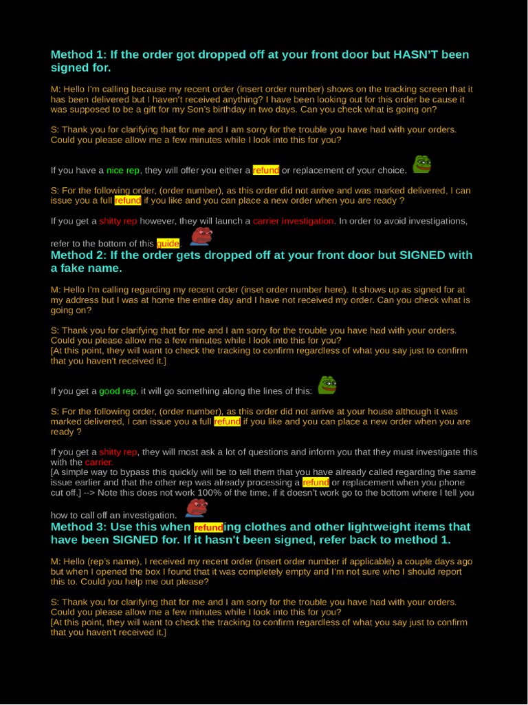 Amazon Refund Method | PDF