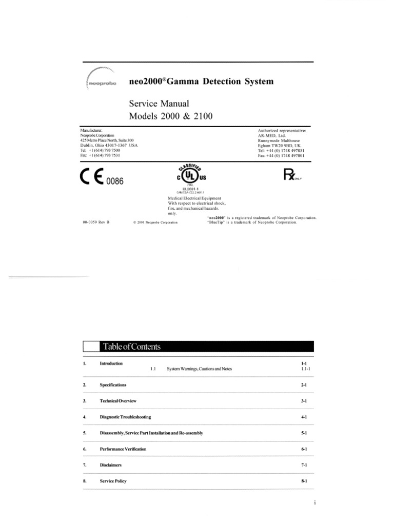 Neo2000®gamma Detection Service Manual Models 2000 & 2100 System | PDF | Input/Output | Command ...