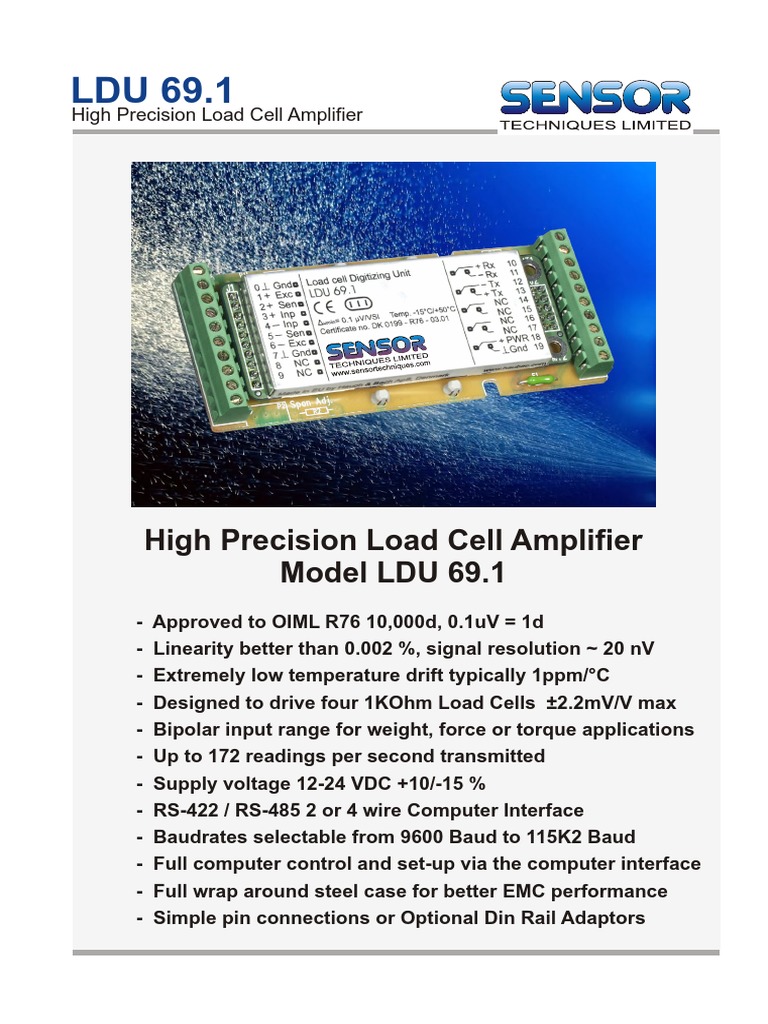 High Precision Load Cell Amplifier LDU 69.1 | PDF | Analog To Digital ...
