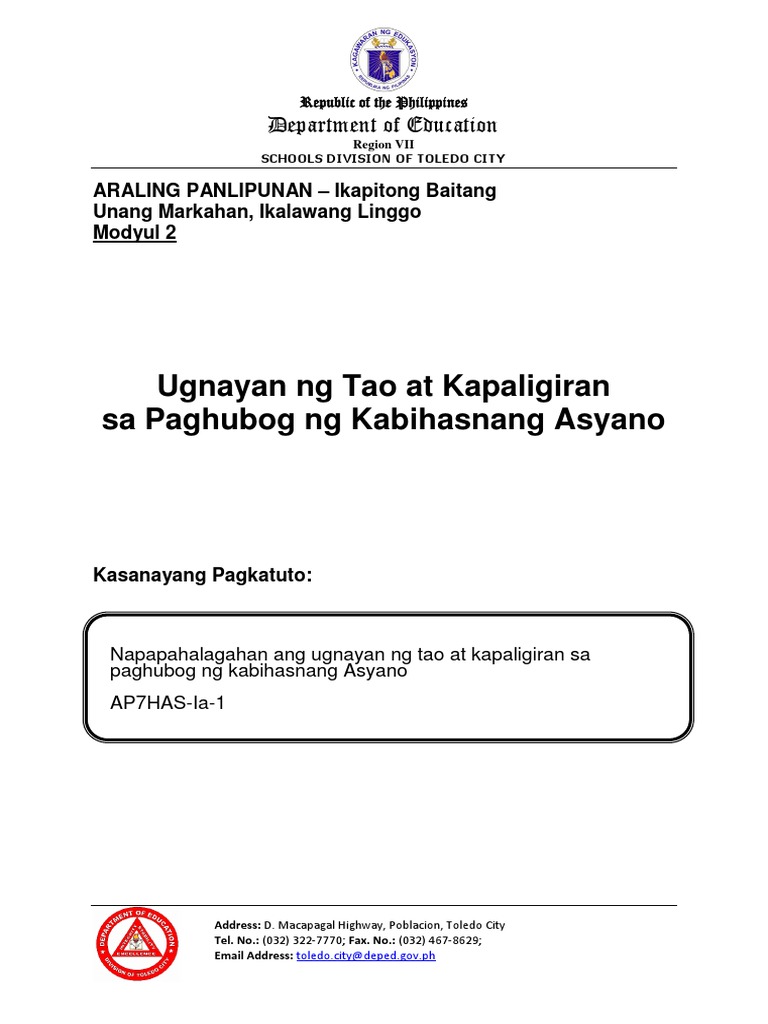 AP7 - Q1 - MOD2 - WEEK2 Ugnayanng Tao at Kapaligiran 1 2 | PDF
