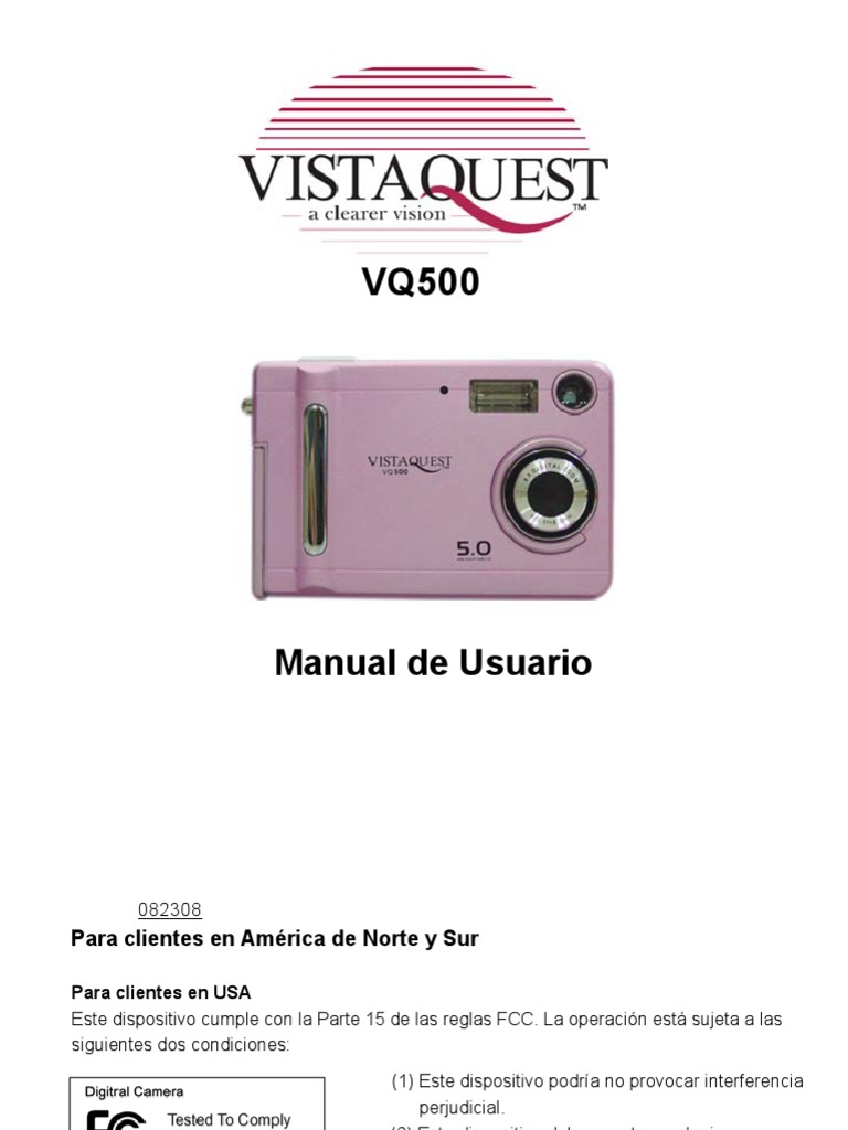Manual Camara Vista Quest Vq5000 | PDF | Fotografía aérea | Windows 2000