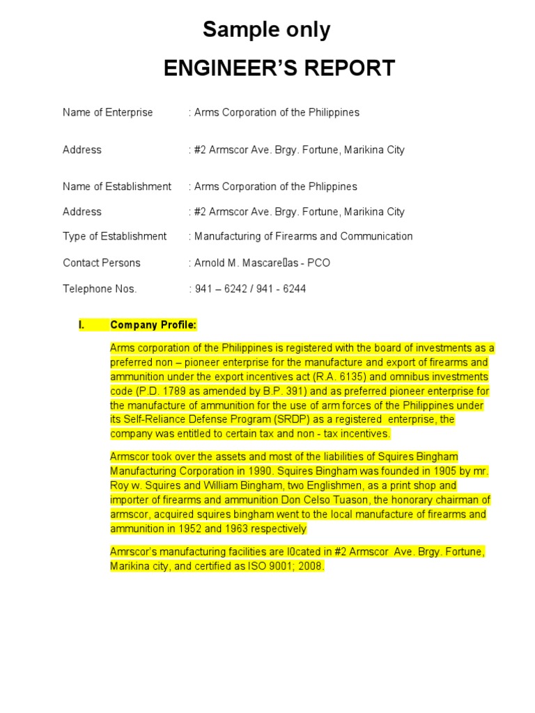 COMPANY PROFILE SAMPLE Format | PDF | Law