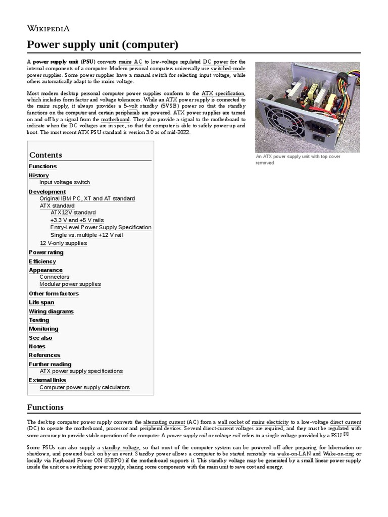 Power Supply Unit (Computer) | PDF | Manufactured Goods | Electrical ...