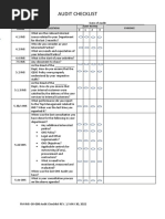 Internal Audit IMS Checklist | PDF | Audit | Internal Audit