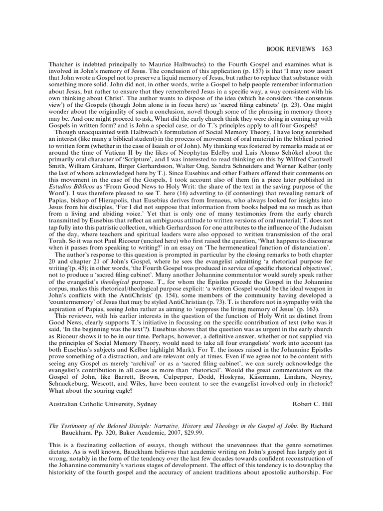 The Heythrop Journal | PDF | Gospel Of John | John The Apostle