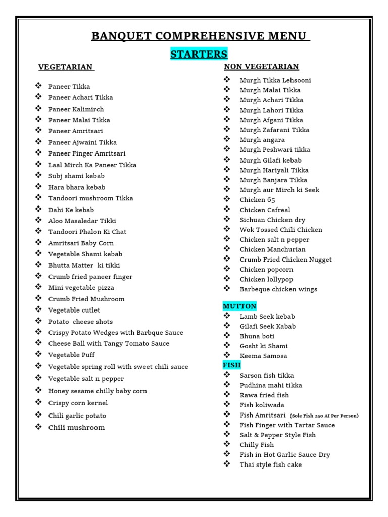 Comprehensive Banquet Menu Options | PDF | Soup | Salad