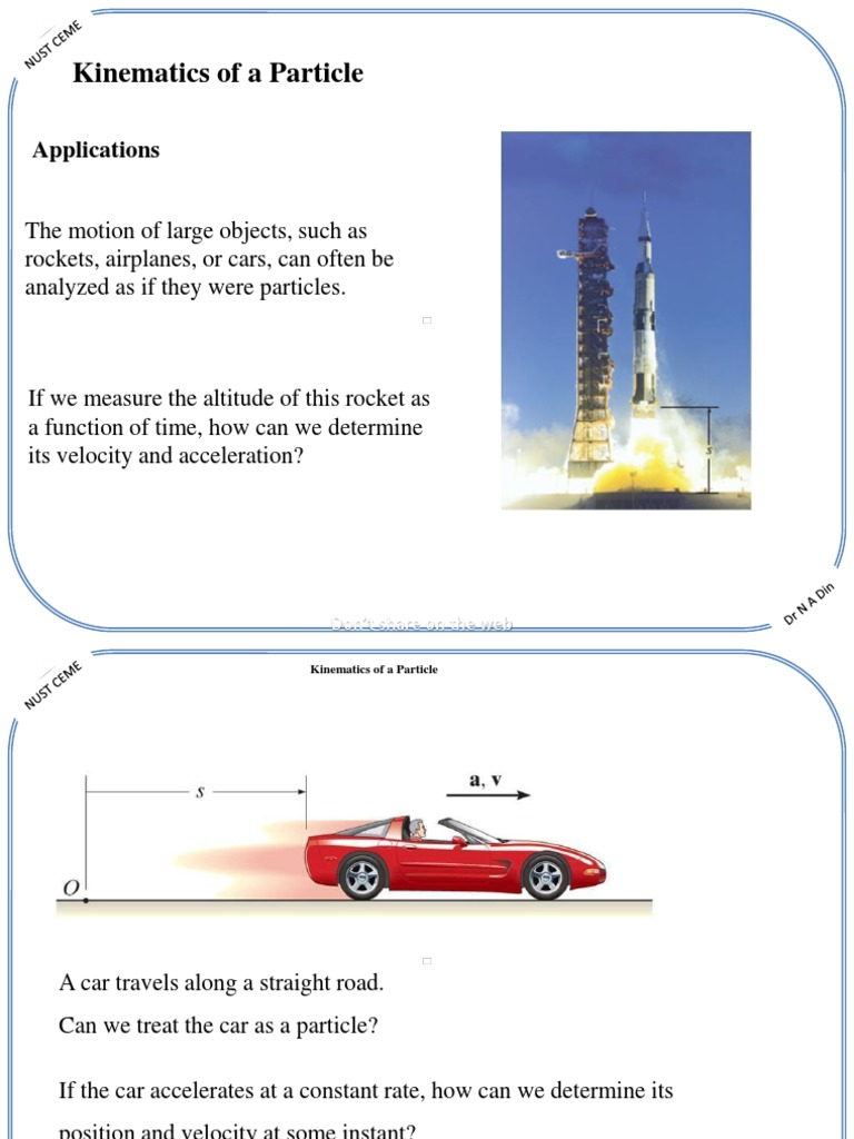 ME100-Kinematics of A Particle | Download Free PDF | Kinematics | Velocity