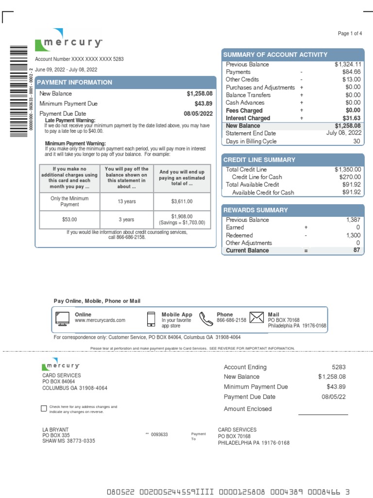 Mercury Statement Jun 9 - Jul 8 | PDF | Cheque | Payments