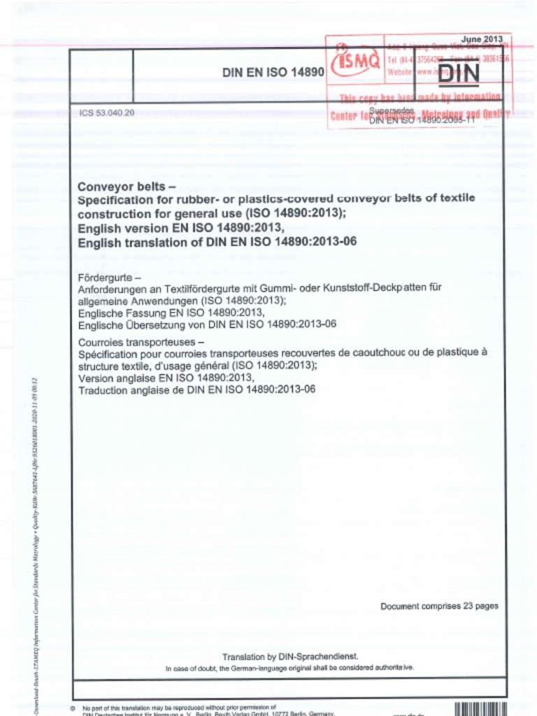 Din en Iso 14890 - 2013 (Eng) | PDF