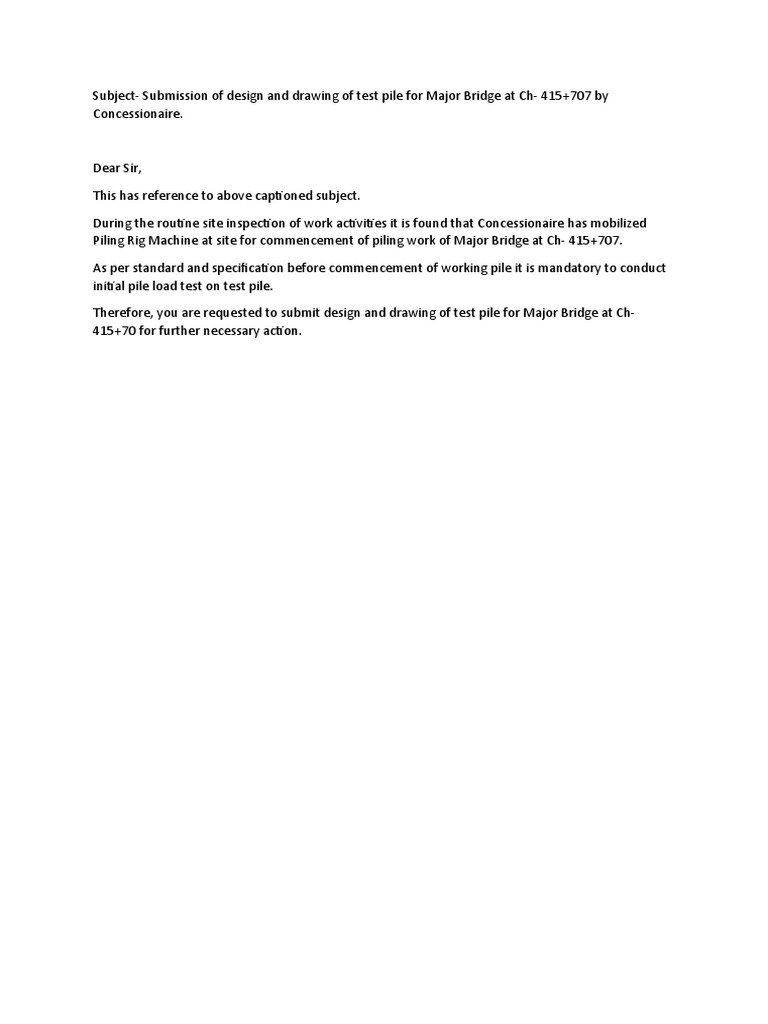 Design and Drawing of Test Pile | PDF