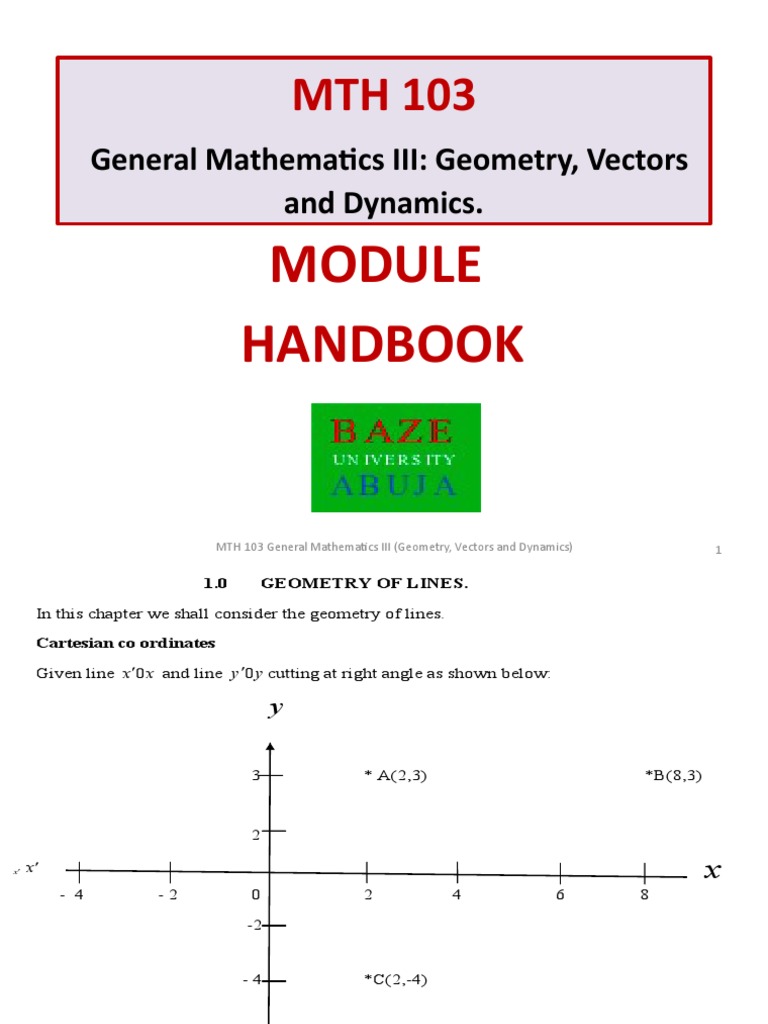Handbook: General Mathematics III: Geometry, Vectors and Dynamics ...