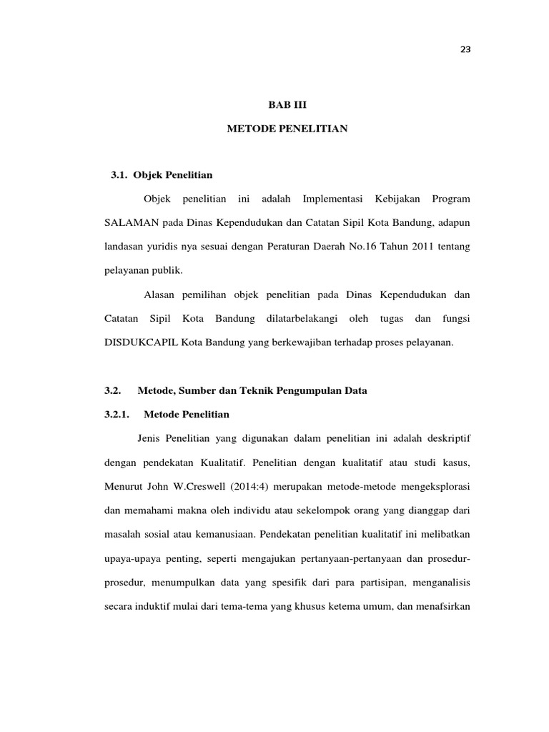 Bab 3 Penelitian Kualitatif Contoh Analisa | PDF