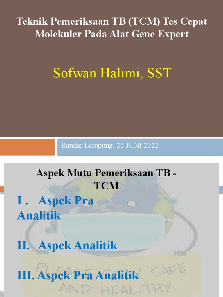 Teknik Pemeriksaan TB (TCM) Tes Cepat Molekuler Pada Alat Gene Expert | PDF