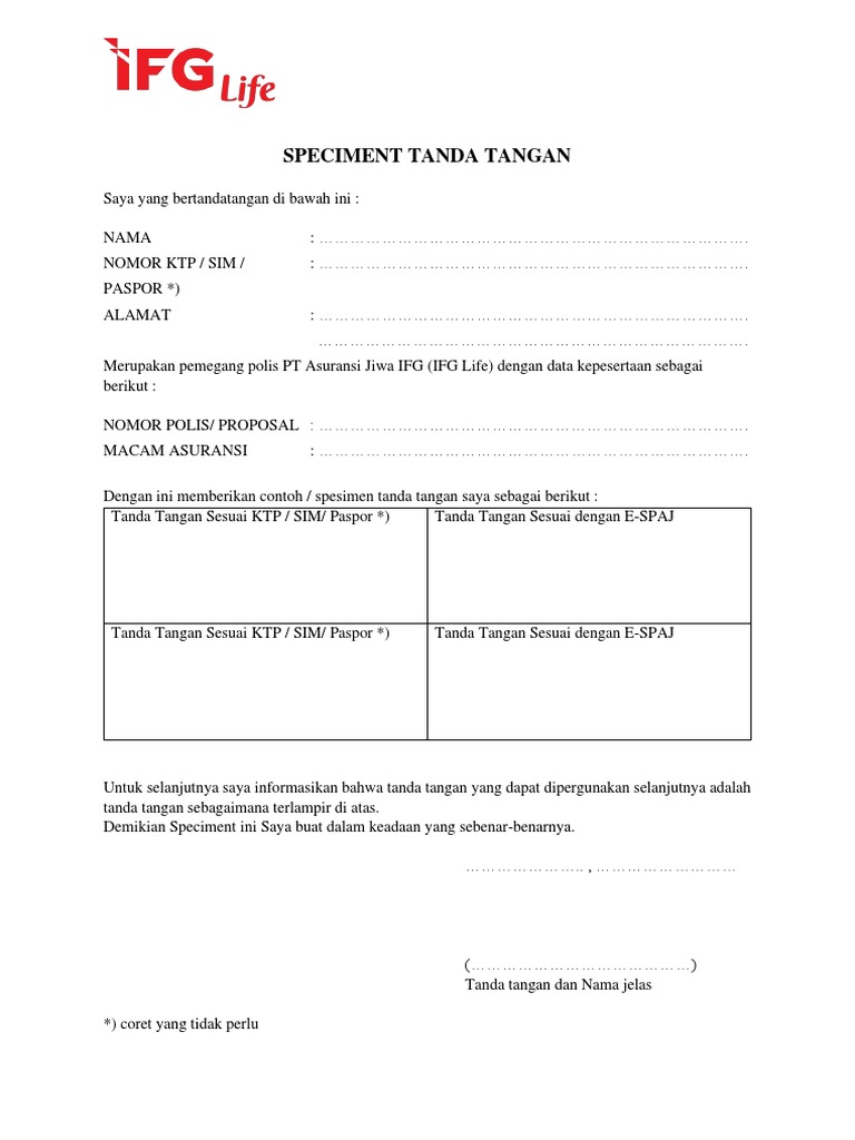 Speciment Tanda Tangan | PDF