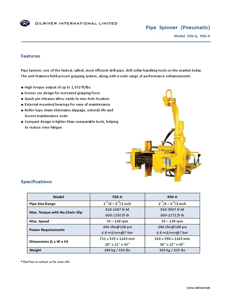 Pipe Spinner (Pneumatic) | PDF | Computers | Technology & Engineering