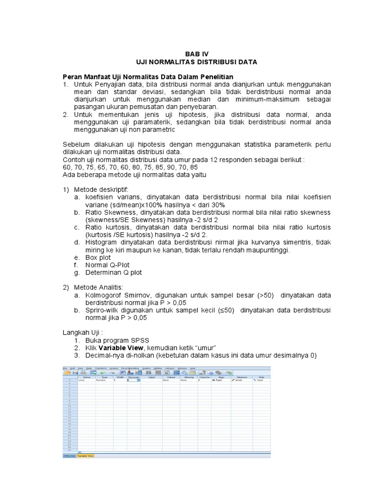 Uji Normalitas Data Edit | PDF
