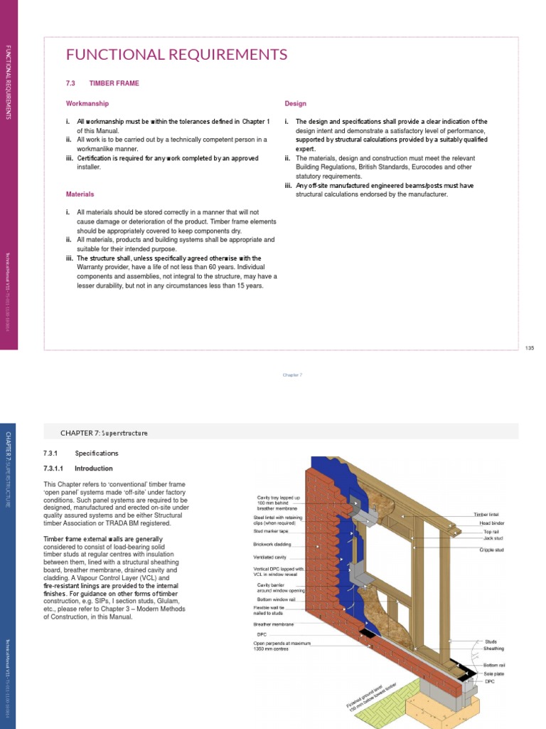 Functional Requirements: 7.3 Timber Frame | PDF | Framing (Construction ...