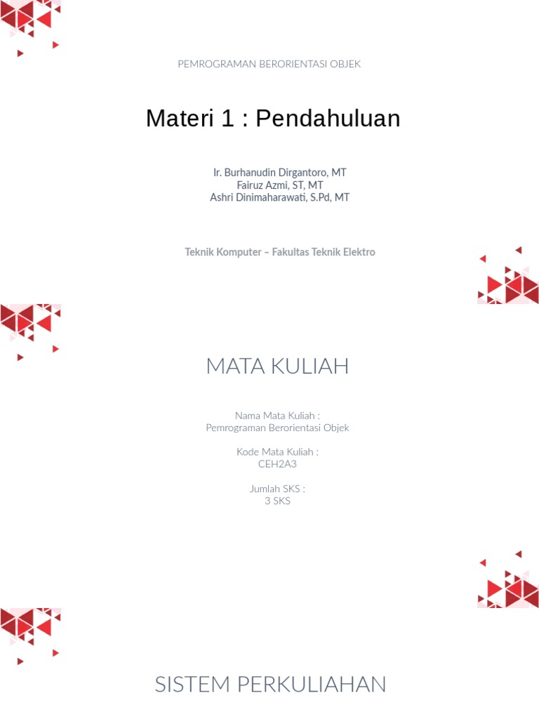 Materi 1 Pengenalan OOP Dan Python 3 | PDF