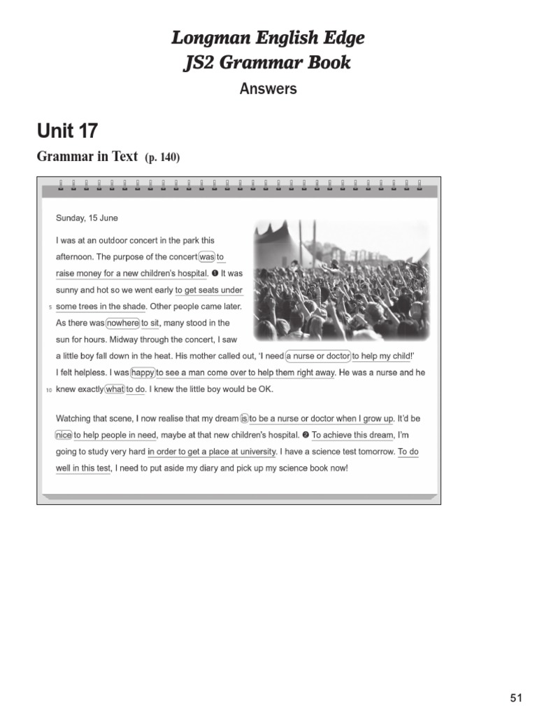 Unit 17: Longman English Edge JS2 Grammar Book | PDF