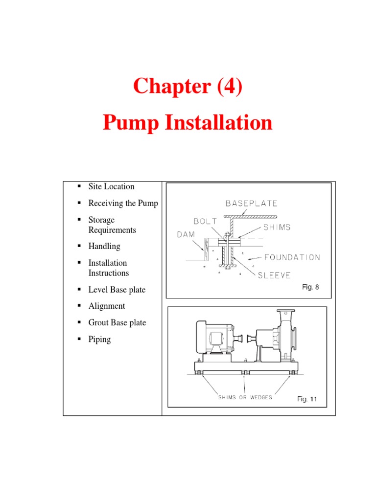 Chapter (4) Pump Installation | PDF | Pump | Screw