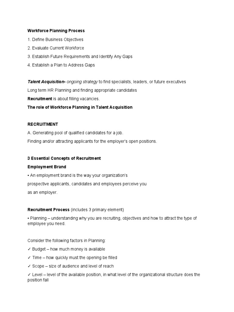 Workforce Planning Process | Download Free PDF | Recruitment | Résumé