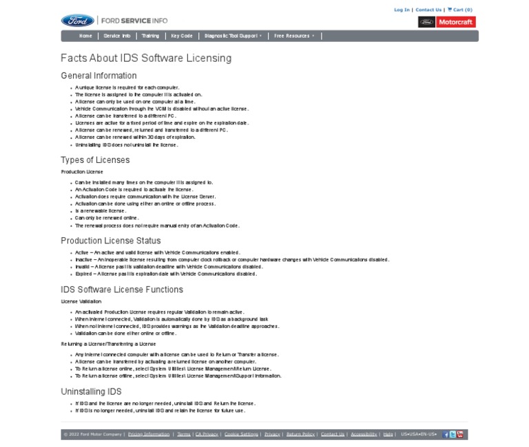 Ford FJDS - Facts About IDS Software Licensing | PDF | License | Online ...