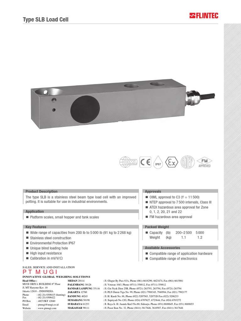 Flintec. SLB Brosur | PDF | Electrical Resistance And Conductance ...