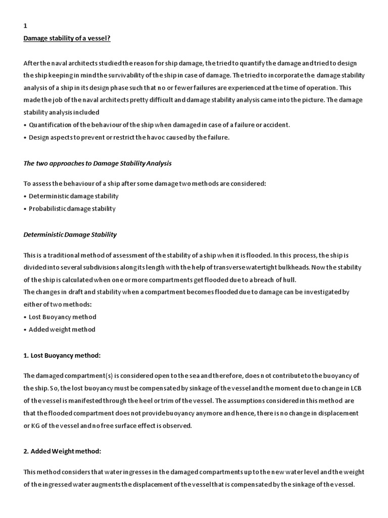 Damage Stability of A Vessel? | PDF | Ships | Shipping