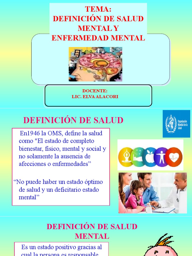 Definicion de Salud Mental y Enfermedad Mental | PDF | Trastorno mental ...