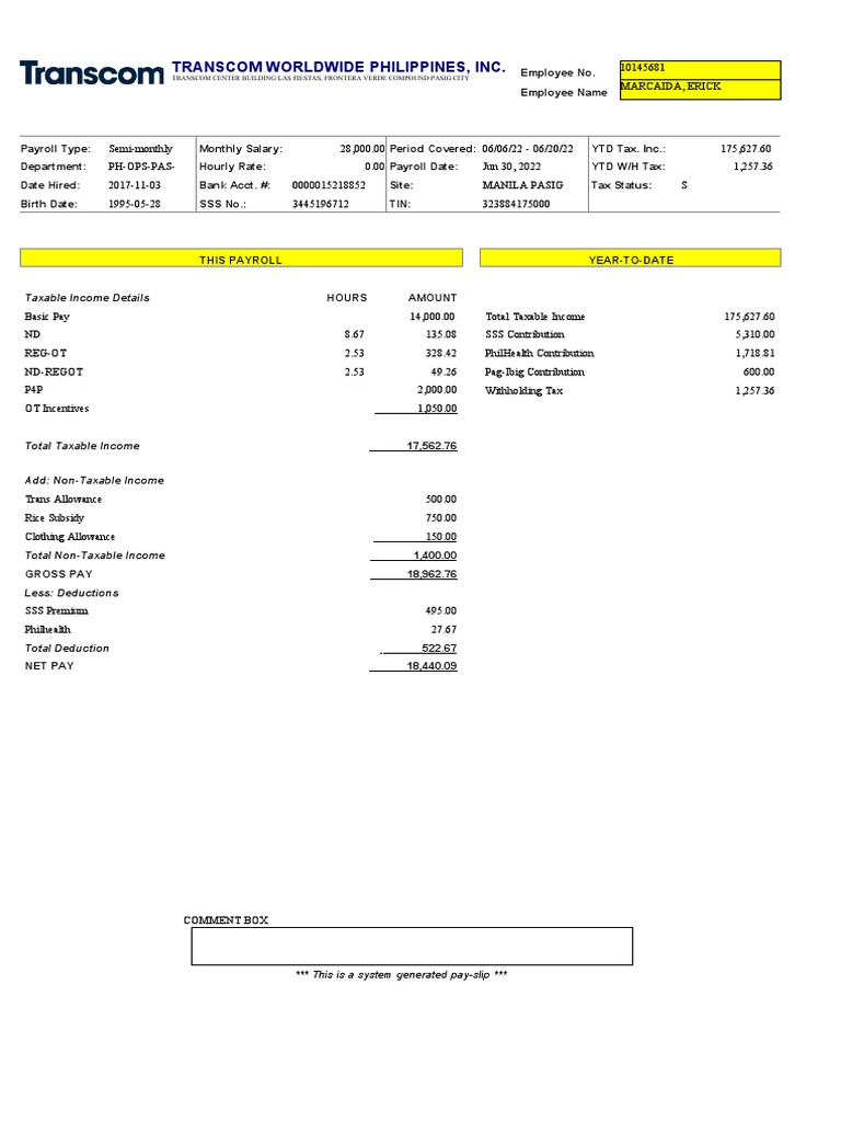 June 30 Payslip | PDF | Payroll Tax | Government