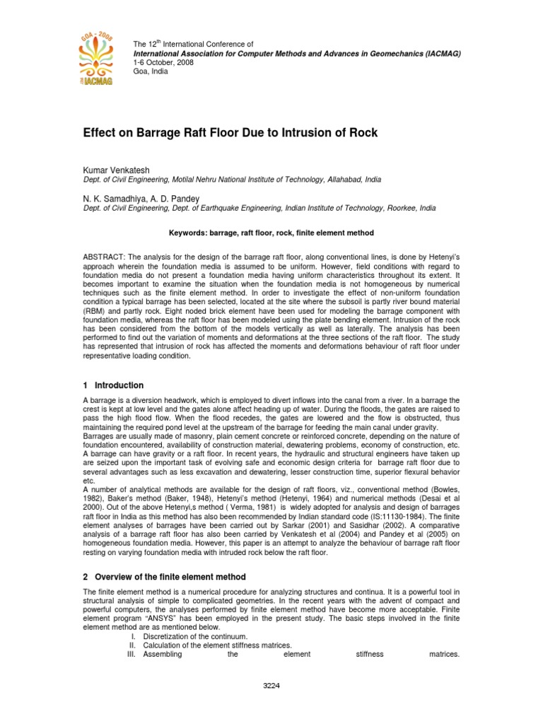 Rock Intrusion Impact on Barrage Raft | PDF | Finite Element Method ...