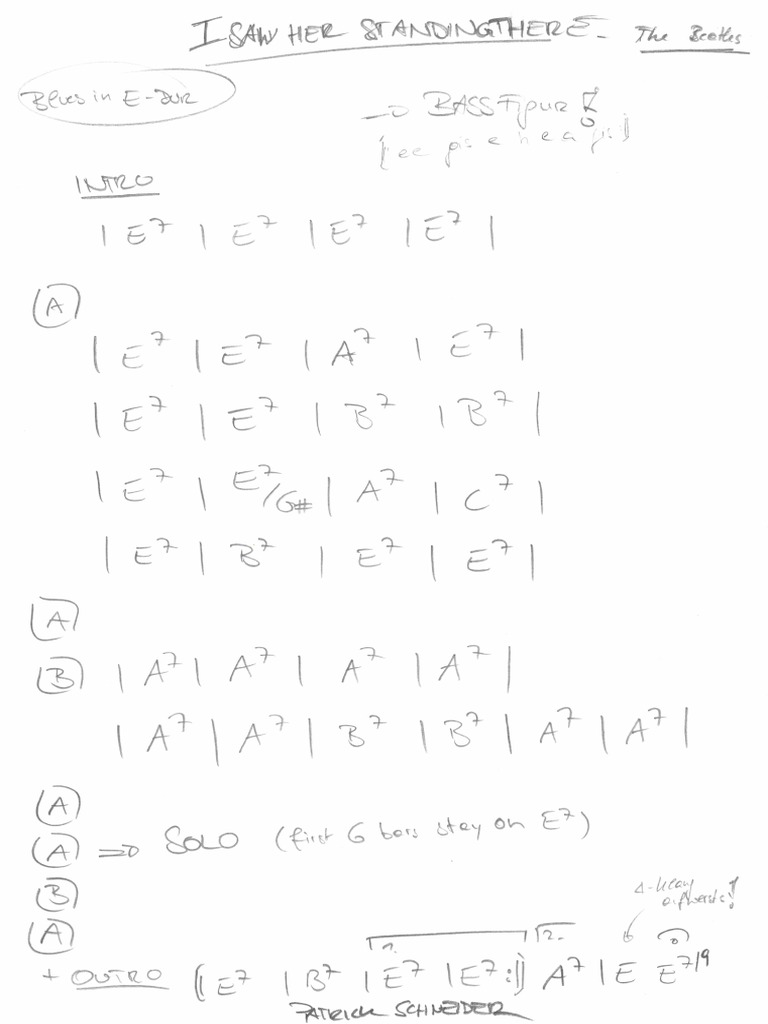 03 I SAW HER STANDING THERE - The Beatles (Leadsheet) | PDF