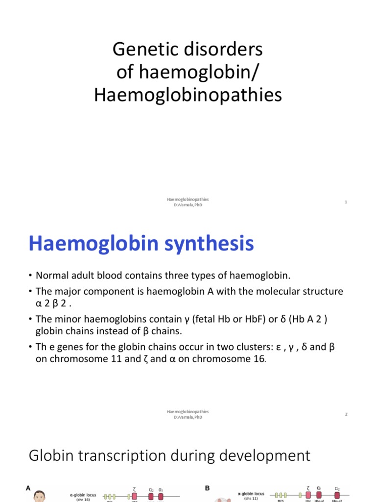 Genetic Disorders of Haeoglobin - Haemoglobinopathies - 200622 | PDF ...